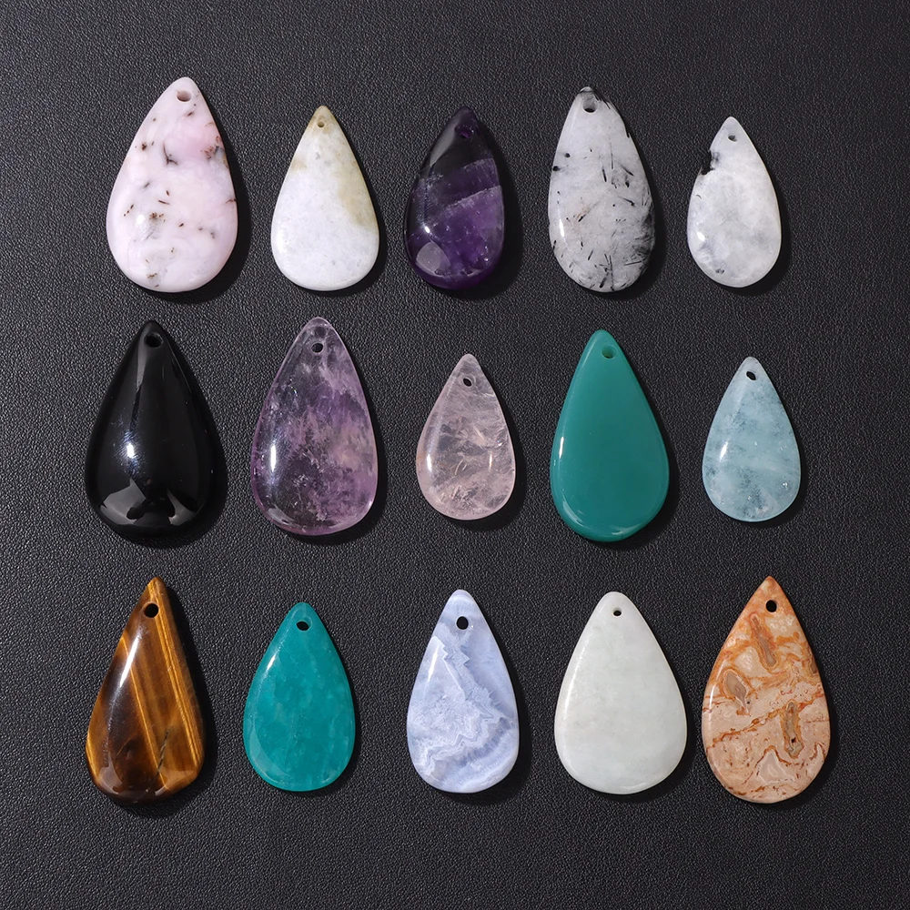 Irregular-Waterdrop-Stone-Pendant-Oval-Quartz-Natural-Crystal-Agates ...