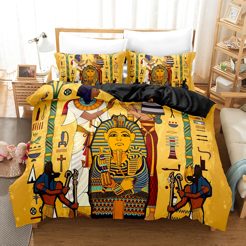 Pharaoh of Egypt Bedding Set 3D Digital Printing New Design Bed Linen 3 ...