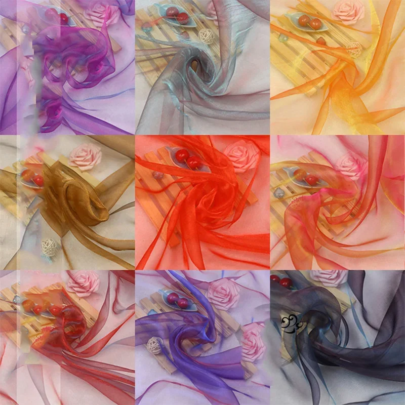 Gradient-Chiffon-Organza-Fabric-By-The-Meter-for-Clothing-Dresses ...