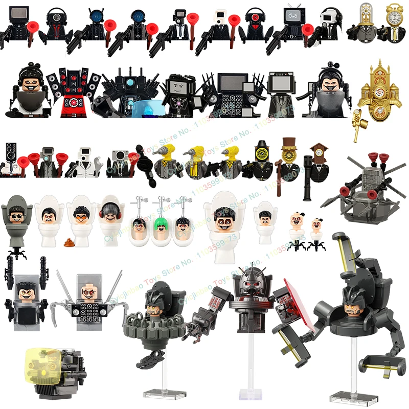 MOC-Ski-Toilet-Building-Blocks-G-toilet-Titan-Clock-TV-Camera-Speaker ...
