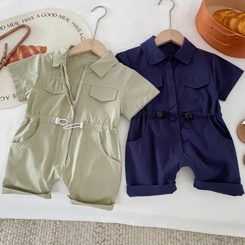 Baby-Summer-Fashion-Solid-Color-Romper-Boy-One-Piece-Clothes-Cotton ...