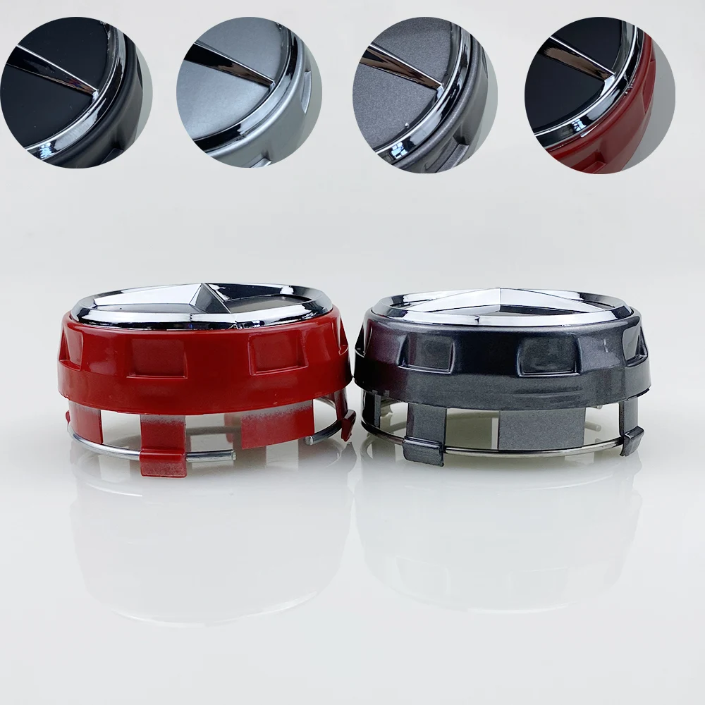4pcs 75mm Black Red Raised Car Styling Wheel Center Cap Hub Covers ...