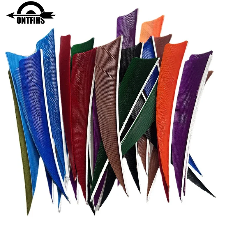ONTFIHS-50PCS-Archery-Fletching-RW-4-Shield-Arrow-Feathers-with-Natural ...
