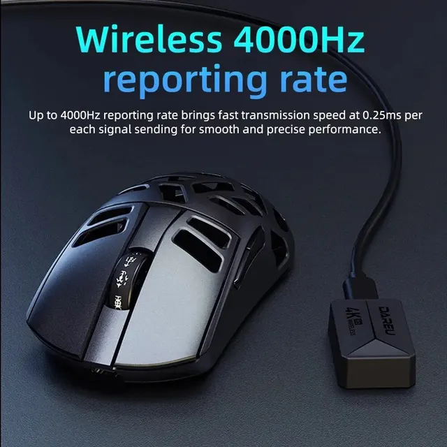 Al-mg Tri-mode 4Khz PBT Wireless Gaming Mouse Quick Charge PAW3395 26000 DPI Lightweight for PC ...