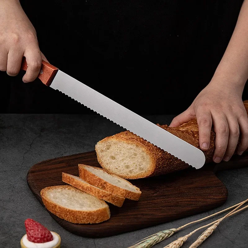 8Inch-Best-Serrated-Bread-Knife-Cake-Cutting-Knife-Long-Baguette-Cutter ...