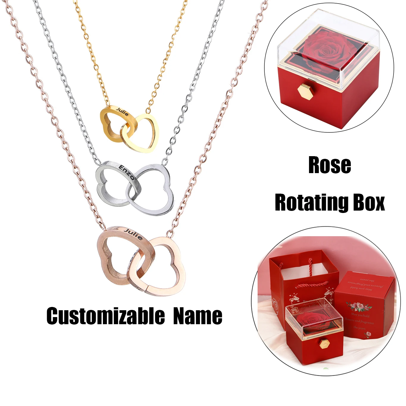 Valentine-Eternal-Rose-Laser-Inscription-Double-Heart-Necklace-Jewelry ...