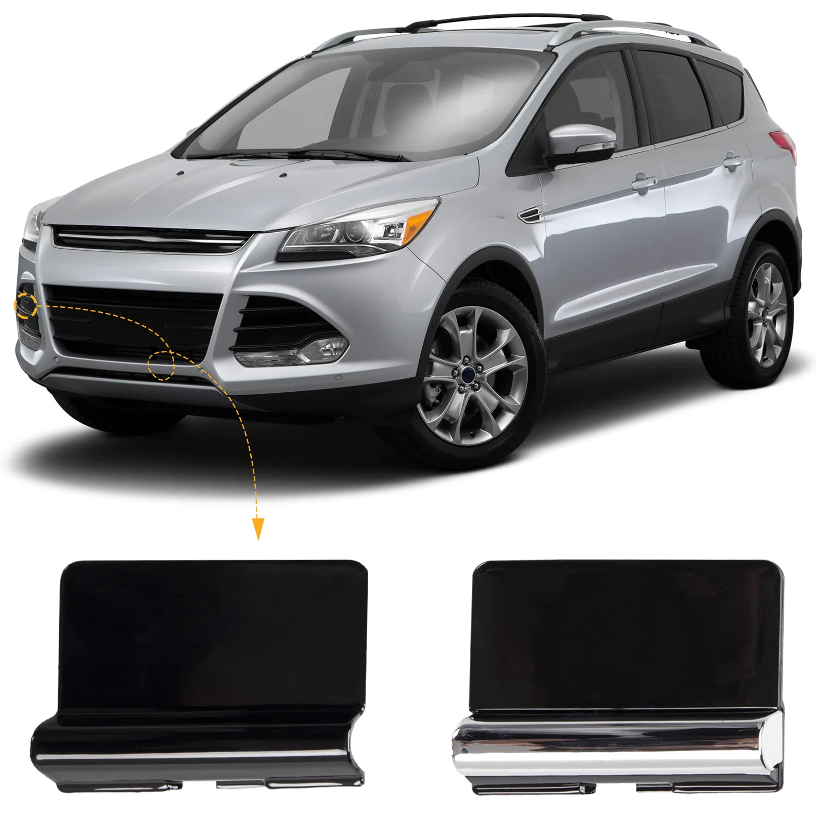 Front-Bumper-Tow-Hook-Cap-Towing-Eye-Cover-For-Ford-Escape-Kuga-2013 ...