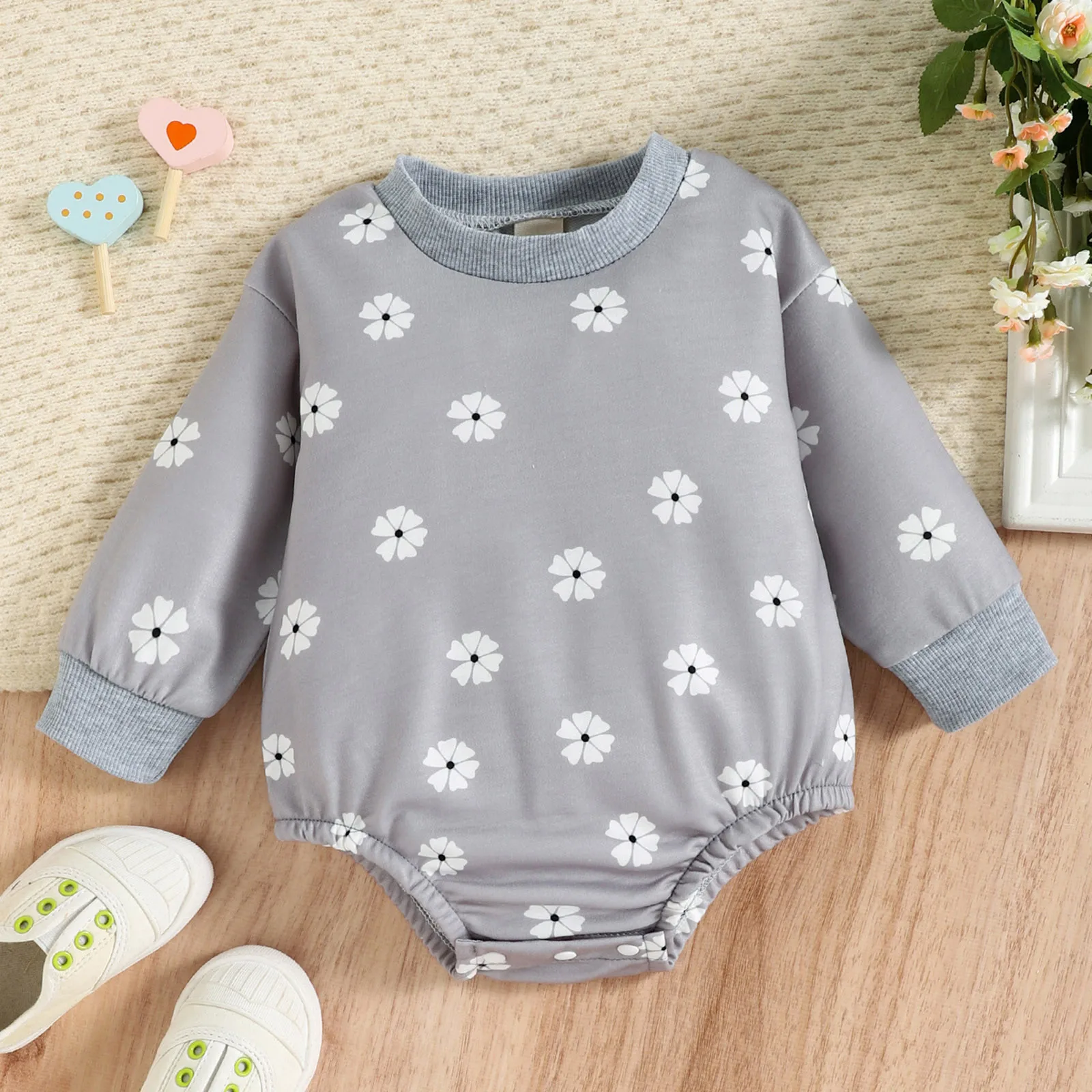 Infant-Girls-Floral-Prints-Jumpsuit-Autumn-Winter-Baby-Girls-Long ...