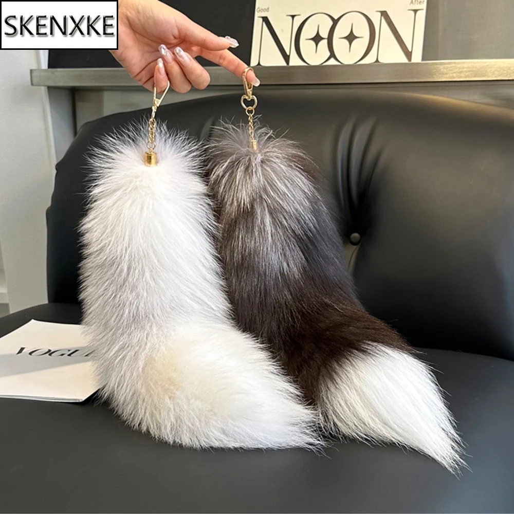 Fashion-Fox-Tail-Keychain-Wolf-Tail-Fur-Tassel-Bag-Tag-Black-And-Brown ...
