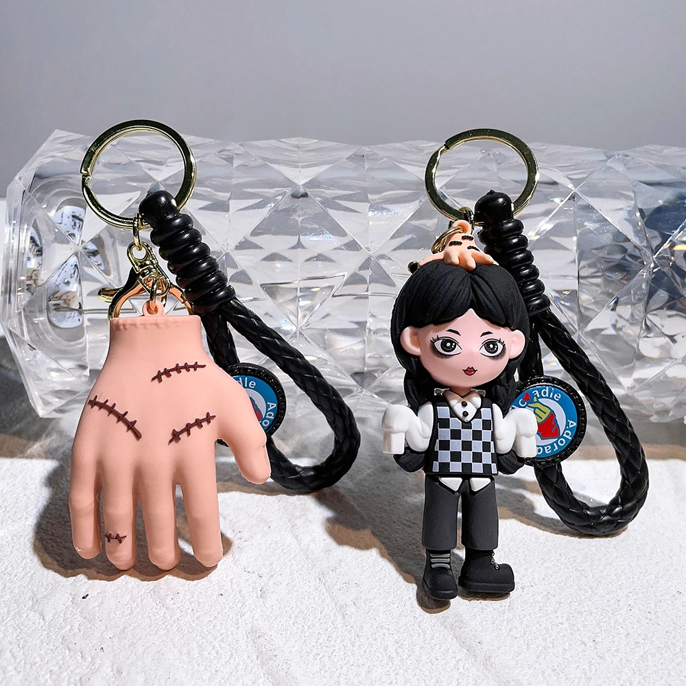 Wednesday-Addams-Acrylic-Keychain-Animated-Addams-Family-Figure-Pendant ...