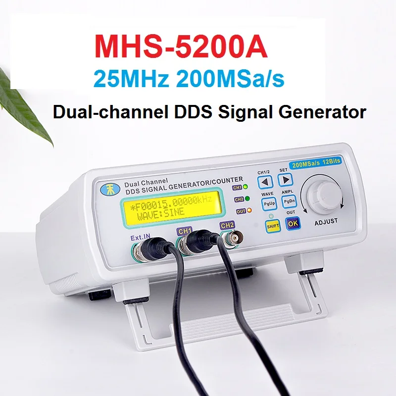 MHS-5200A 200MSa/s Digital Dual-channel DDS Signal Generator FPGA ...