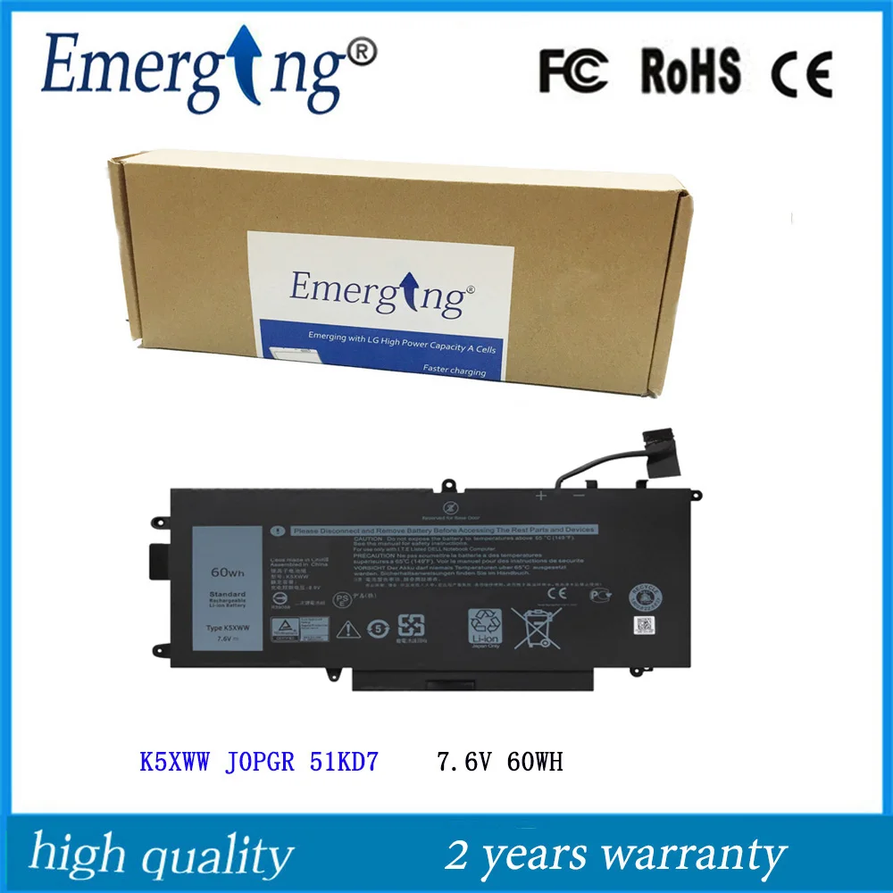 7.6V 60WH Original K5XWW Laptop Battery for DELL Latitude 5289 7389 ...