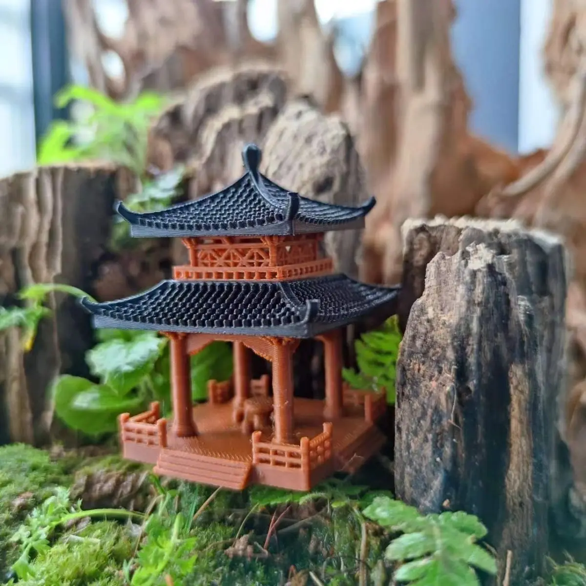 Four-Corner-Pavilion-Decoration-Antique-Architecture-Pavilion-Micro ...