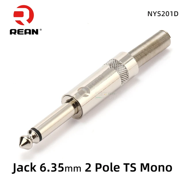Neutrik-REAN Jack 6.35mm TRS 스테레오 3 극 1/4 "TS 모노 2 극 마이크 기타 라인 악기 플러그 ...