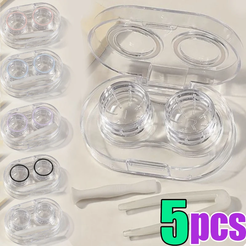 Small-Plastic-Contact-Lens-Cases-Simple-Oval-Transparen-Portable-Eye ...