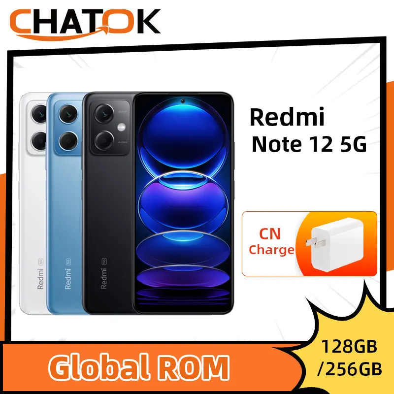 Xiaomi Redmi Nota 12 5G Smartphone 128GB / 256GB 120Hz 6nm Processador 6.67 "GOLED Display 48MP ...