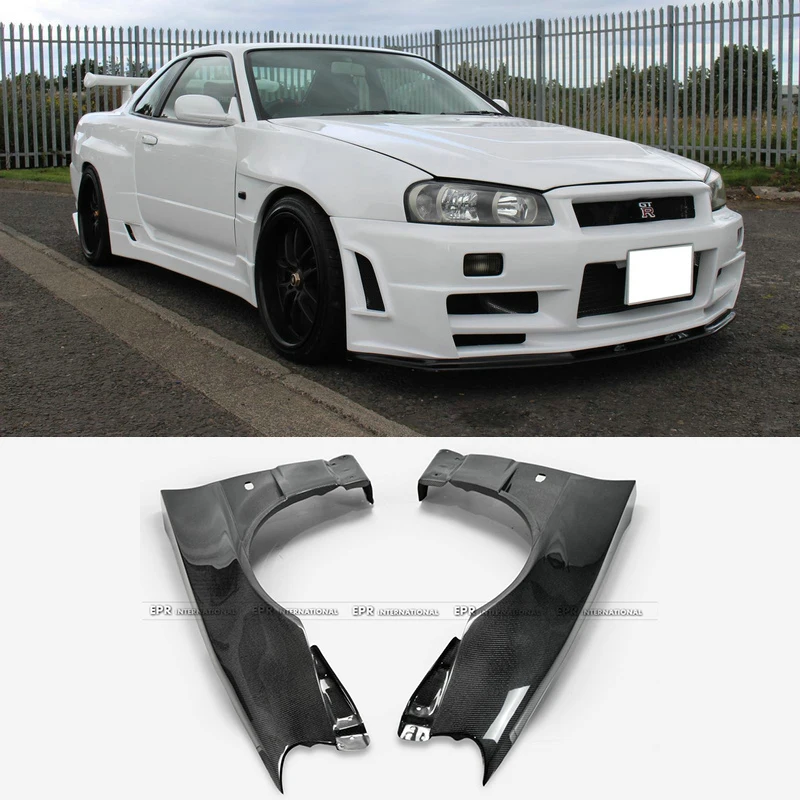 For Nissan Skyline R34 GTR BNR34 BV2 Style Vented Fenders - Carbon ...