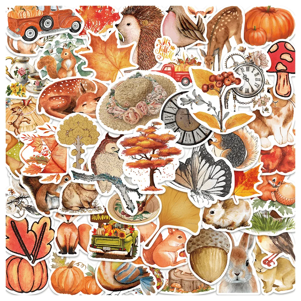 50pcs-Autumn-Forest-Stickers-For-Phone-Laptop-Ipad-DIY-Scrapbook ...