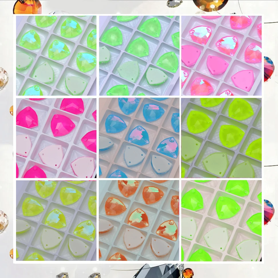 Wholesale-Edges-with-chamfers-K9-Trilliant-Neon-Rose-Glass-Sew-On ...