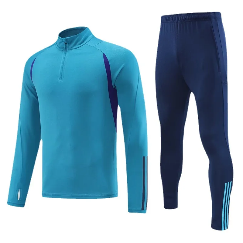 Quick-Drying-Soccer-Training-Clothes-with-Half-Zipper-Running-Fitness ...