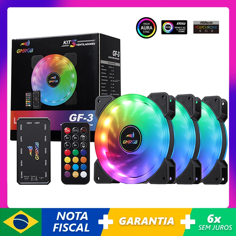 Kit-3-120mm-cooling-fan-6PIN-ARGB-adjustable-speed-led-12cm-Double-Halo ...