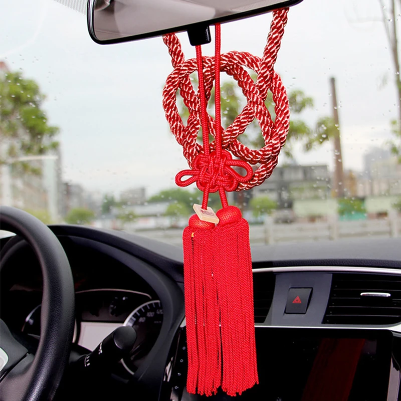 Car-Accessories-JDM-Car-Kin-Tsuna-Rope-Knot-Fusa-Kiku-Knot-Silver-Red ...