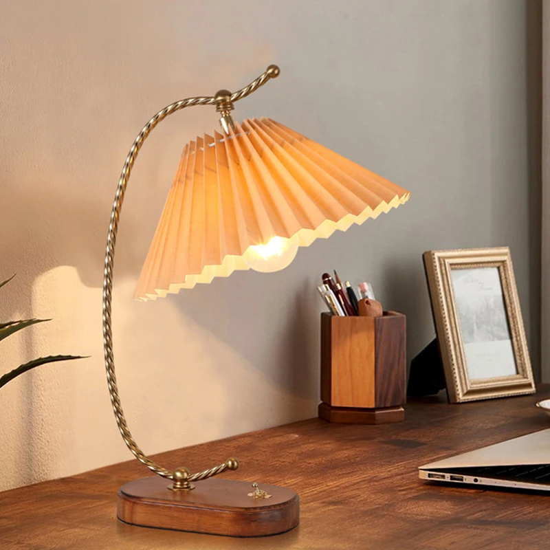 Pleated-Table-Lamp-DIY-Foldable-Art-Atmosphere-Bedroom-Bedside-Night ...
