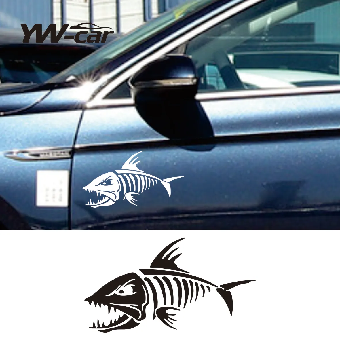 Car-Sticker-3D-18-10CM-Marine-FISH-BONES-Funny-Decals-Personality ...
