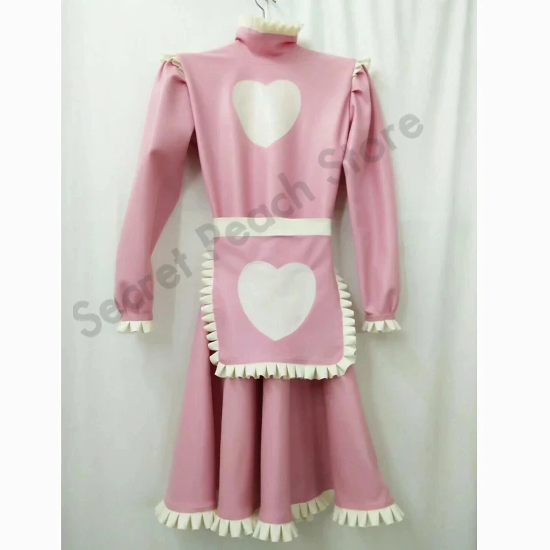 Latex Cosplay Maid Dress With Apron Gummi Lolita Sweet Outfit ...