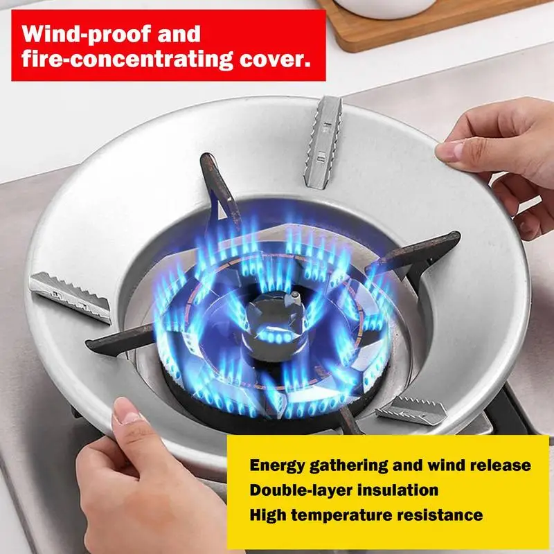 Universal Fire Gas Stove Cover Energy Saving Windproof Ring Round ...