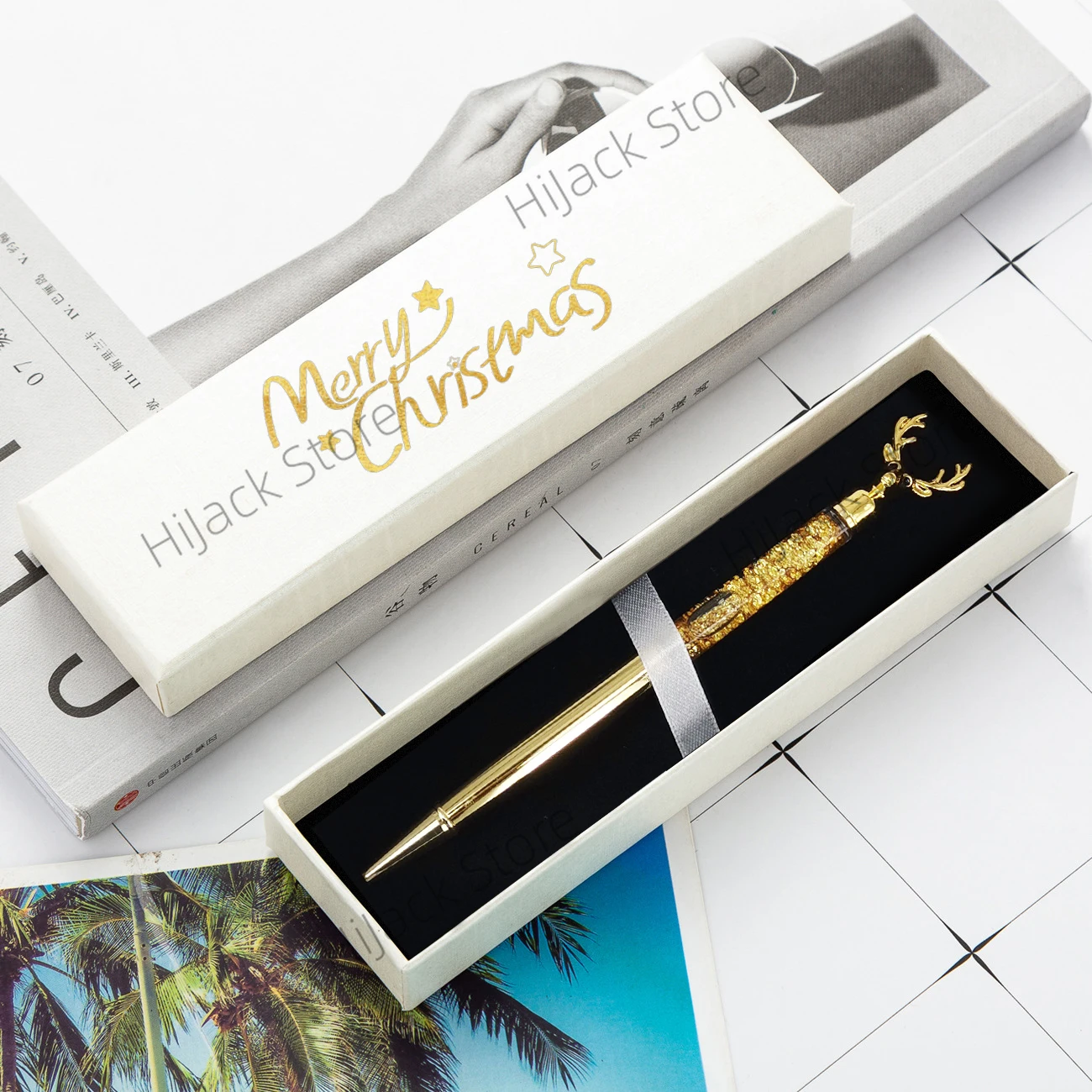 Christmas-Gift-Box-Packaging-Luxury-Gift-BallpointPens-Deer-Head-Metal ...