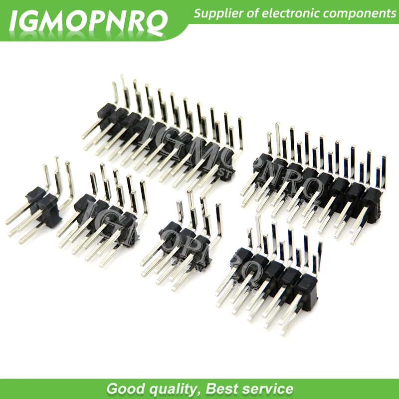 R/A 2.54mm Double Row Right angle Male Breakaway PCB Board Pin Header ...