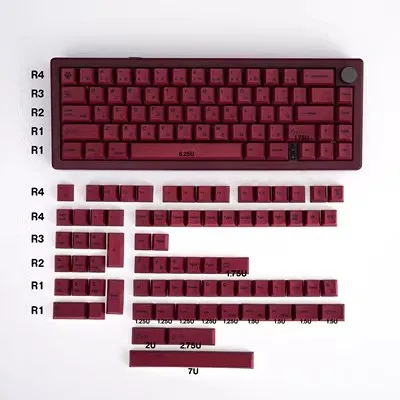 Minimalist-red-140-key-mechanical-keyboard-keycaps-PBT-heat-sublimation ...