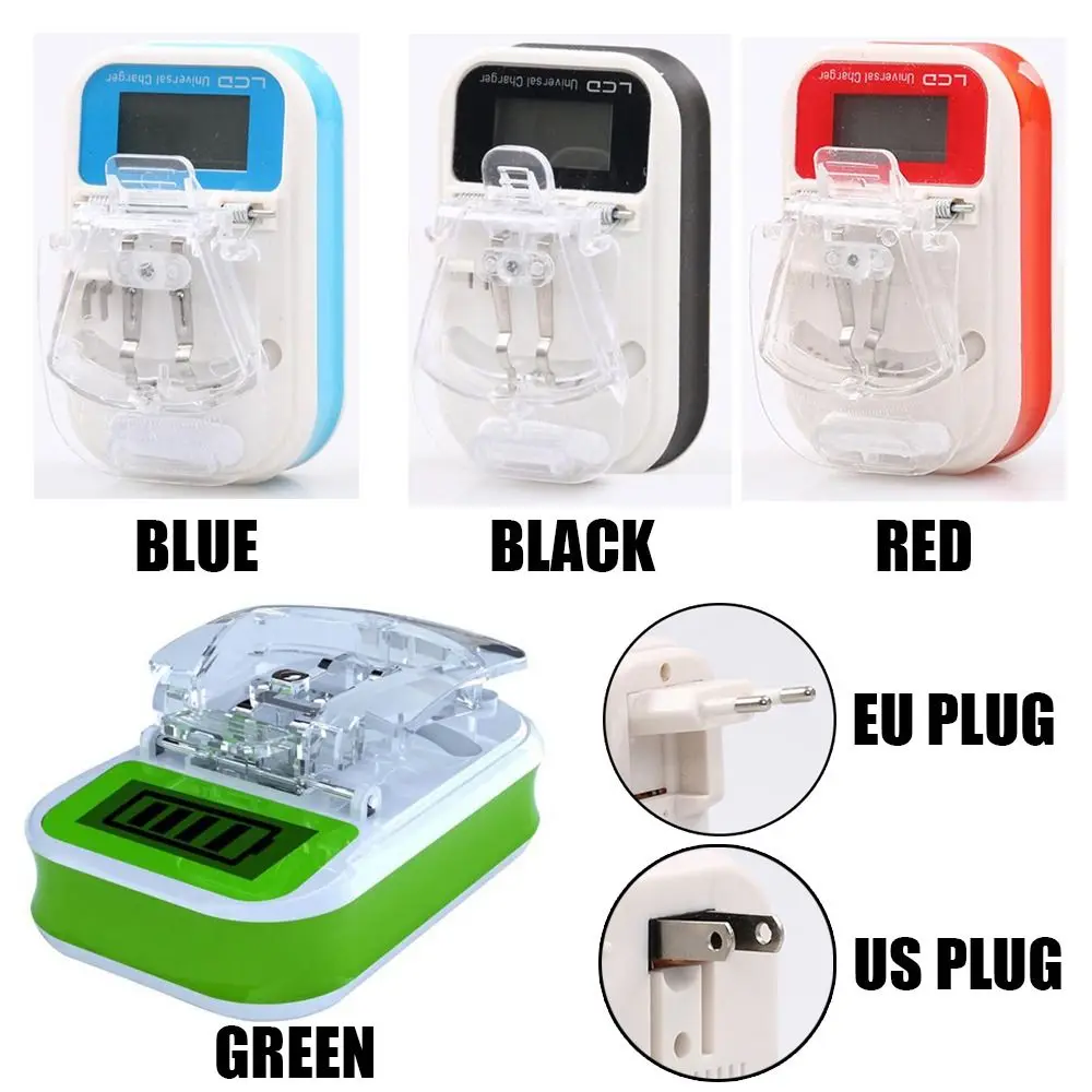 Universal-Battery-USB-Charger-with-LCD-Indicator-Screen-US-EU-Plug ...