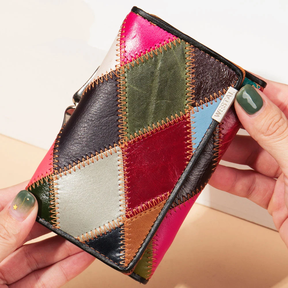 High-Fashion-top-layer-cowhide-coin-purse-ladies-genuine-leather-women-wallets-patchwork ...