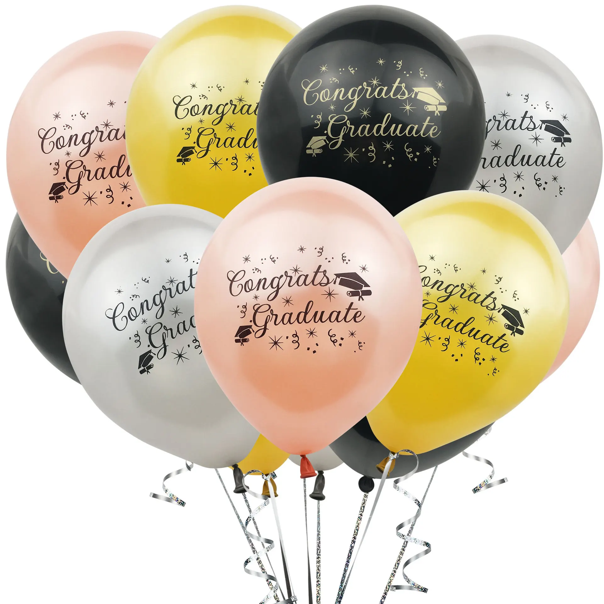 Graduation Saison Congrats Absolvent Bachelor Cap Ballon Herzlichen ...