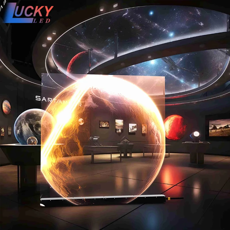LED Transparent Film Screen Flexible LED Display Adhesive on Glass ...