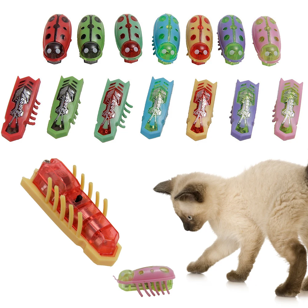 1PC-Electric-Bug-Cat-Toy-Automatic-Flip-Battery-Operated-Pet-Dog-Beetle ...