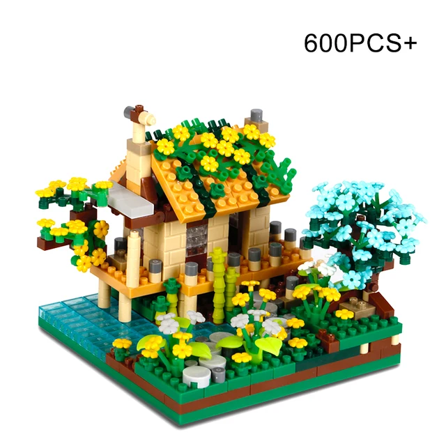 Bibilock 2138pcs Sakura House Tree Building Blocks Cheer Flower City ...