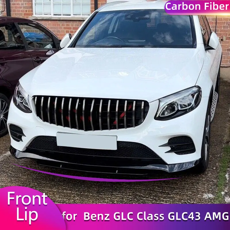 Carbon Fiber Front Bumper Lip Spoiler for Mercedes Benz GLC Class GLC43 ...