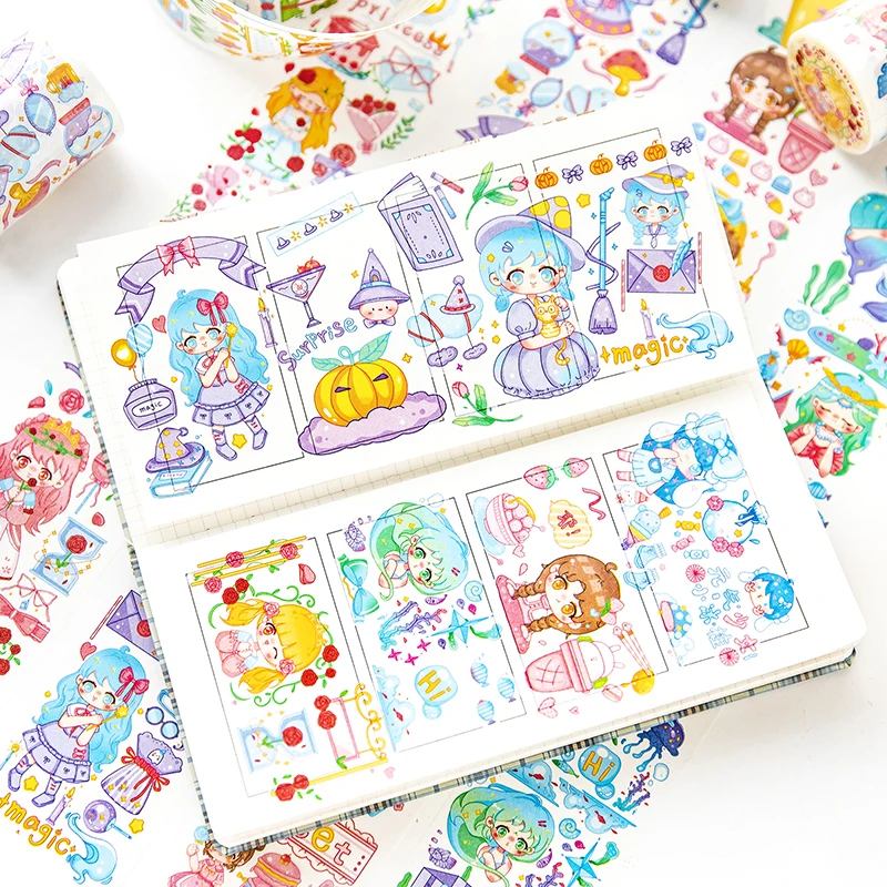 MOHAMM-1-Roll-Cute-Cartoon-Wide-Decorative-Tape-for-Scrapbook-Supplies ...