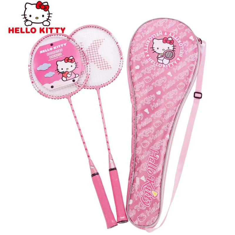 New-Sanrio-Hellokitty-Badminton-Racket-Cartoon-Handle-Portable-Double ...