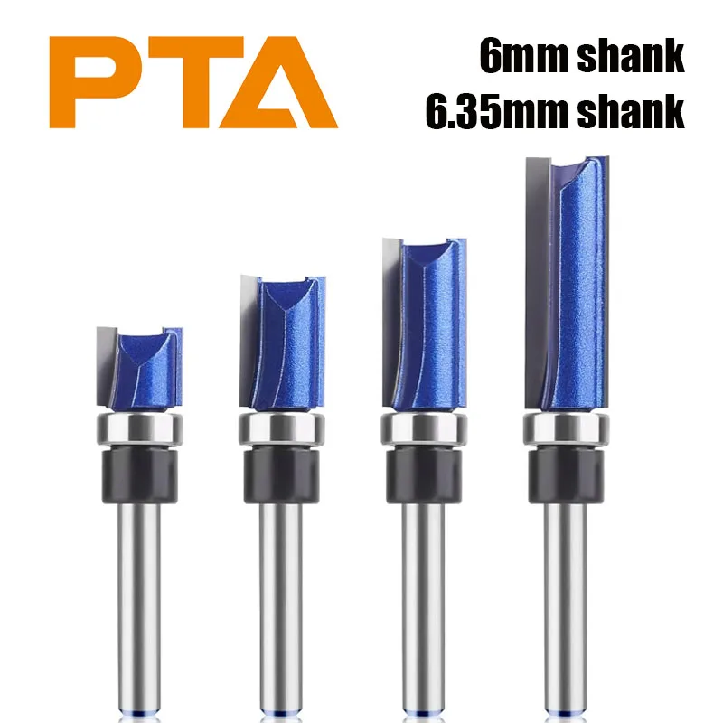 4pcs 6mm 1/4in Shank Flush Trim Router Bit Pattern Bit Bottom Bearing ...