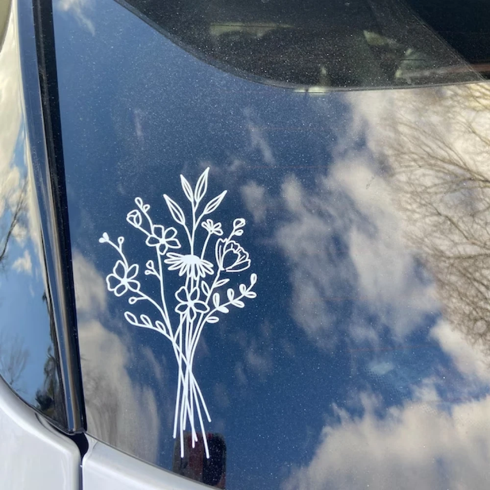 Flower-Bouquet-Vinyl-Decals-Car-Window-Mirror-Bumper-Stickers ...