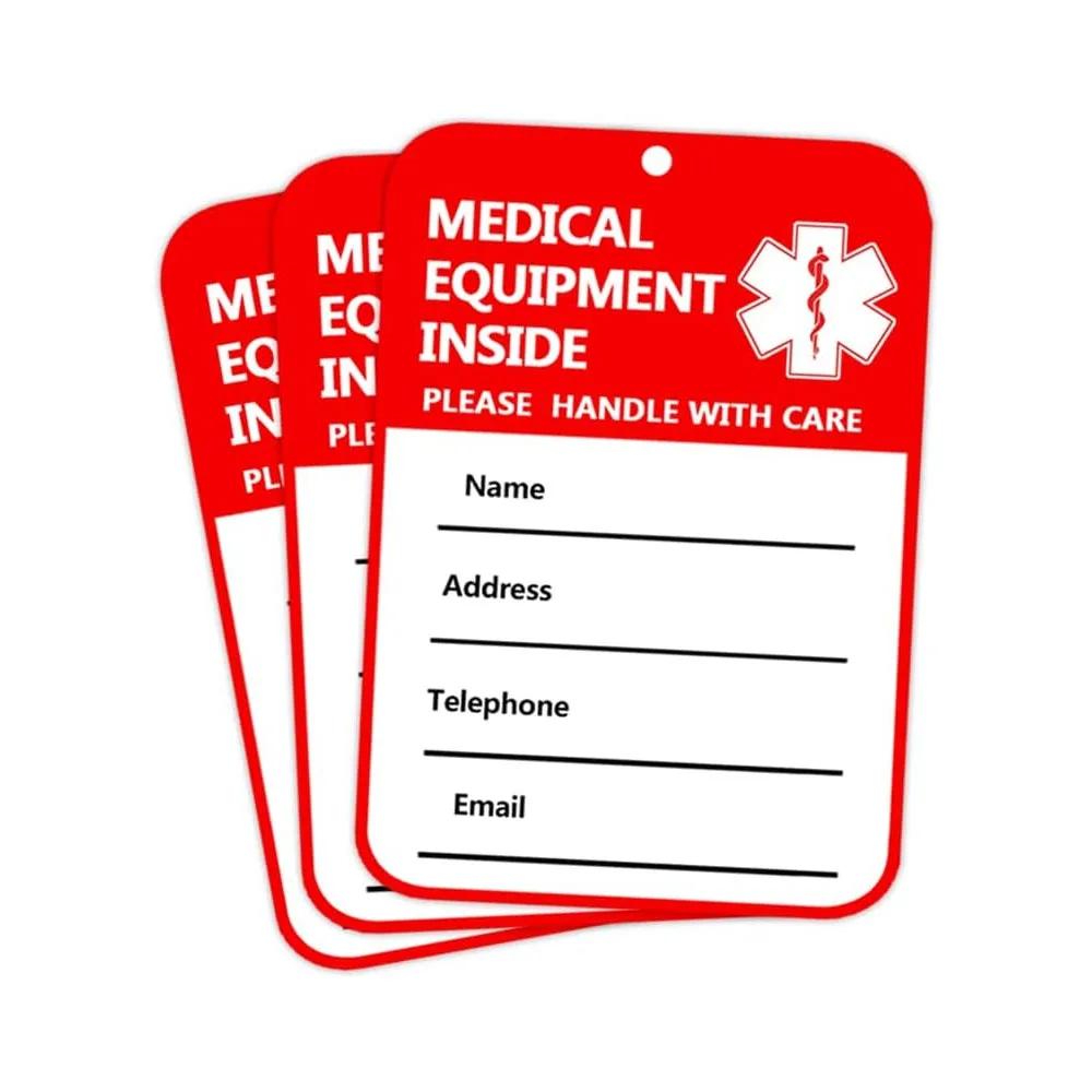 Medical Equipment Luggage Tags 2x3 Inch Medical Equipment Inside Tag ...