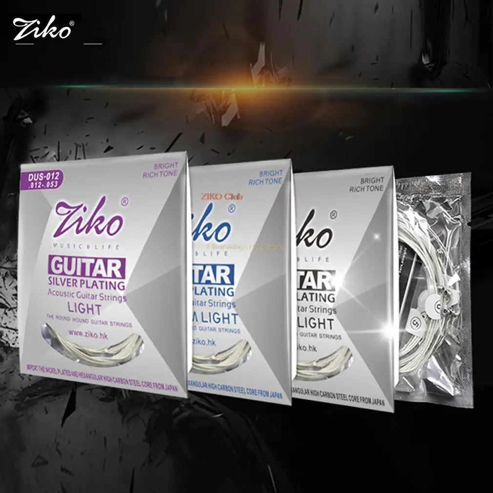 ZIKO-DUS-010-011-012-Acoustic-Guitar-Strings-Hexagon-Carbon-Steel-Core ...
