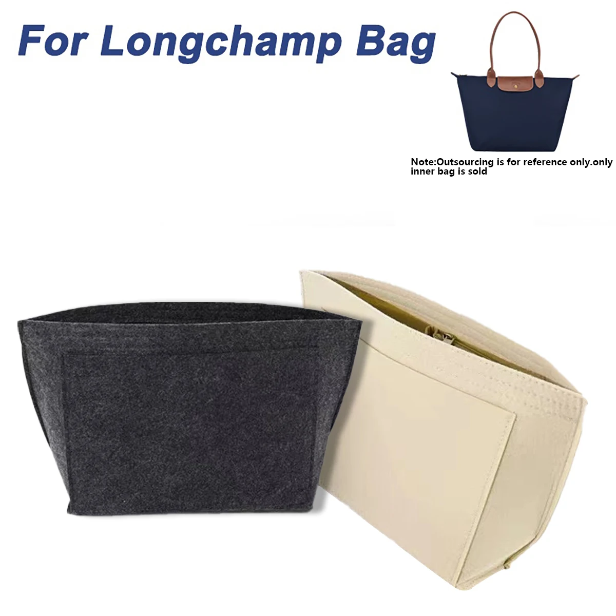 Felt-Insert-Lining-Cosmetic-Bag-Fits-For-LongChamp-Handbag-Support ...