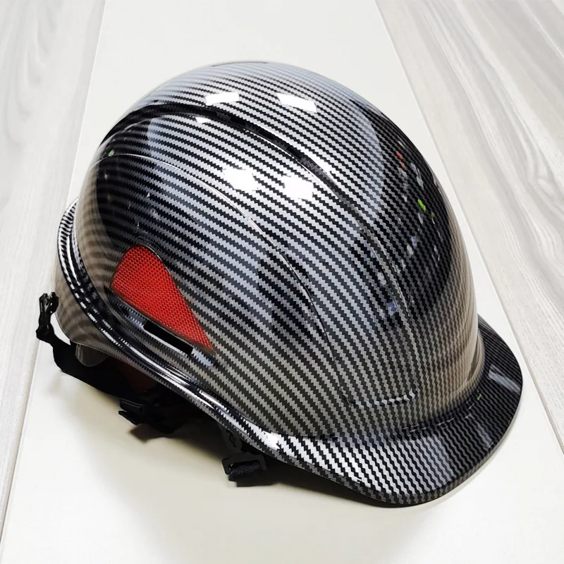Casco de seguridad de fibra de carbono para construcción, gorro duro de ala completa, gorro de ...