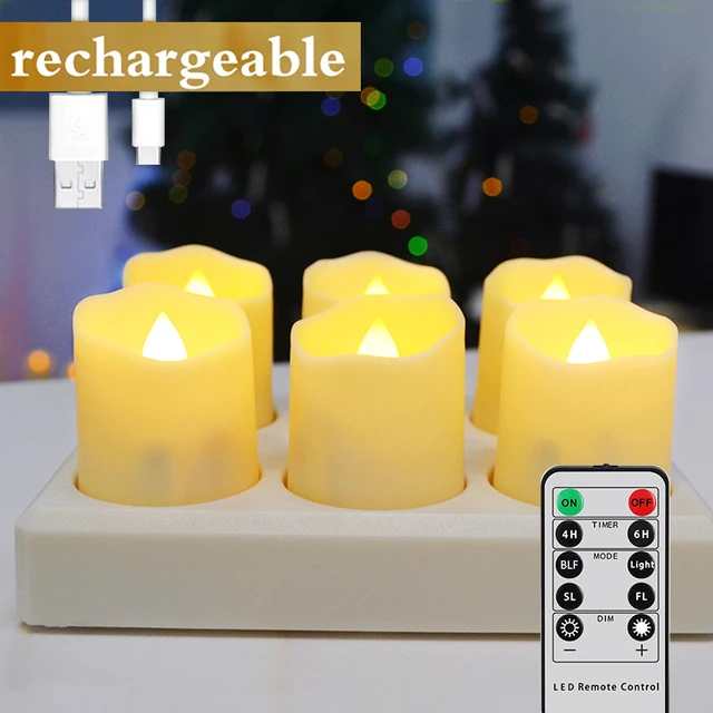 Velas Led Efecto Llama Recargables Usb Con Mando - Sin Llama Real | USB ...