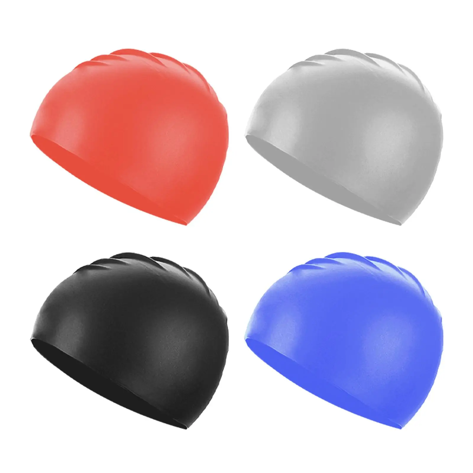 Silicone Swim Caps Durable Flexible Elastic Swimming Caps Bathing Caps ...
